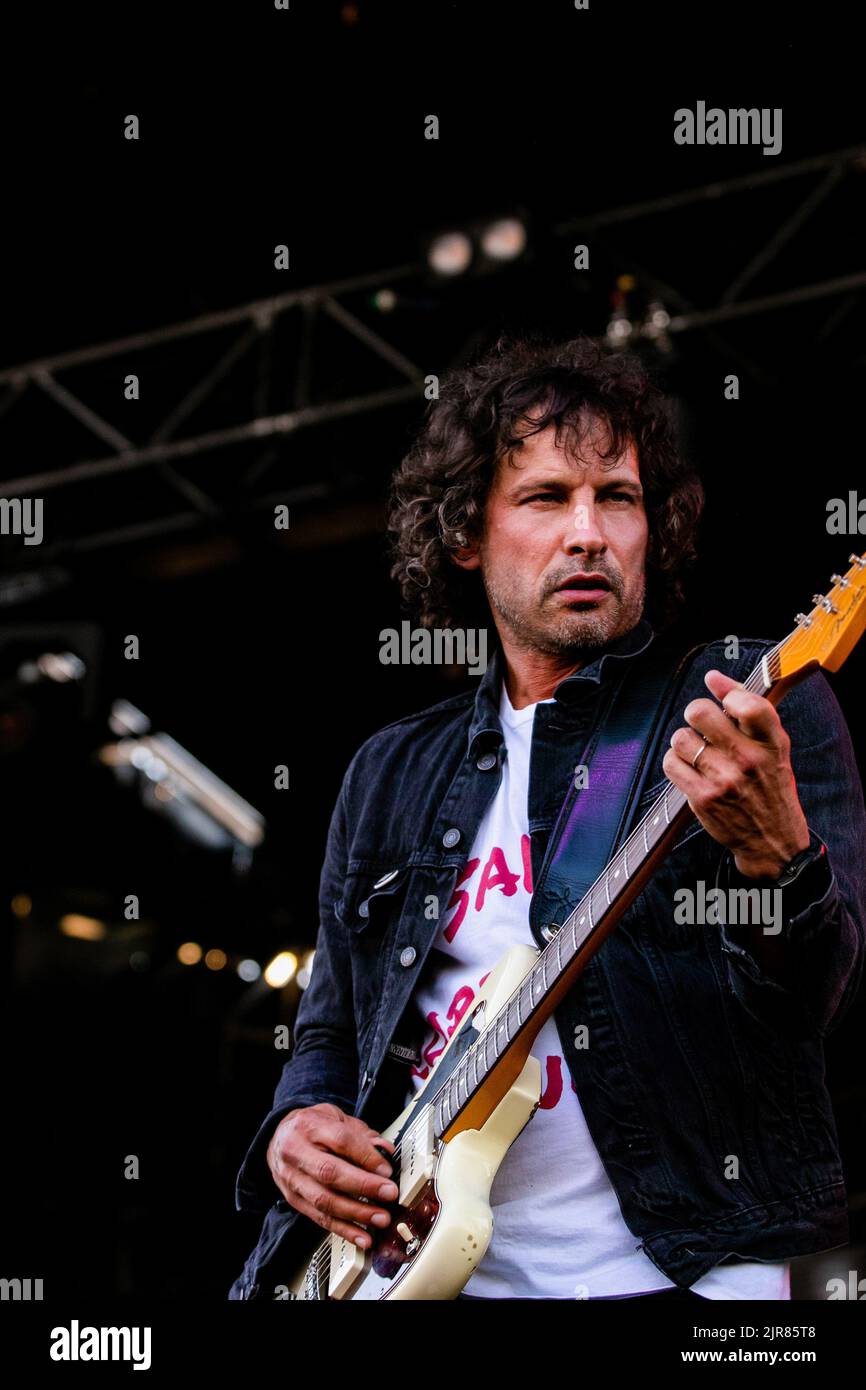 Edmonton, Canada. 21st Aug, 2022. Sam Roberts, lead singer of the Sam ...