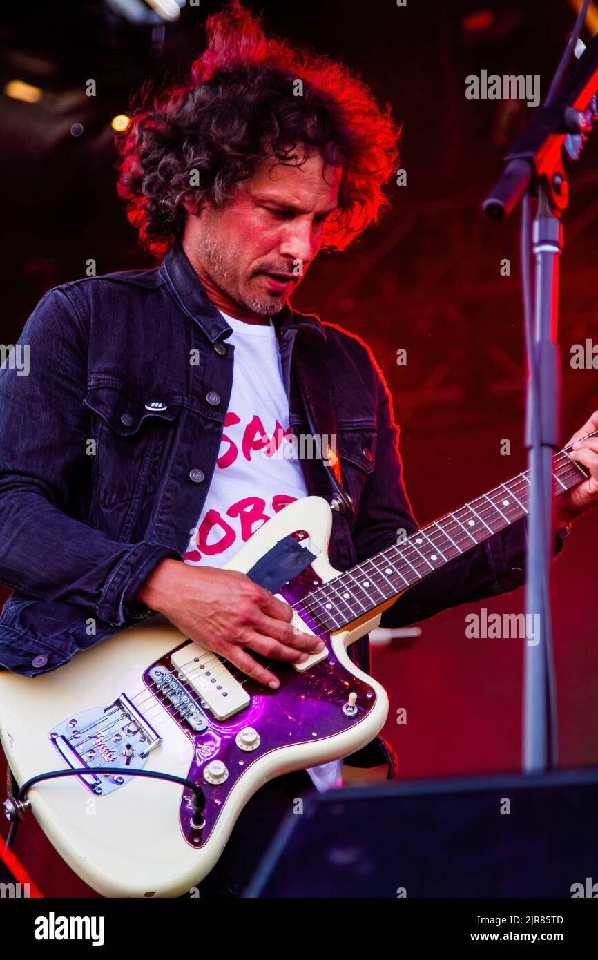 Edmonton, Canada. 21st Aug, 2022. Sam Roberts, lead singer of the Sam ...