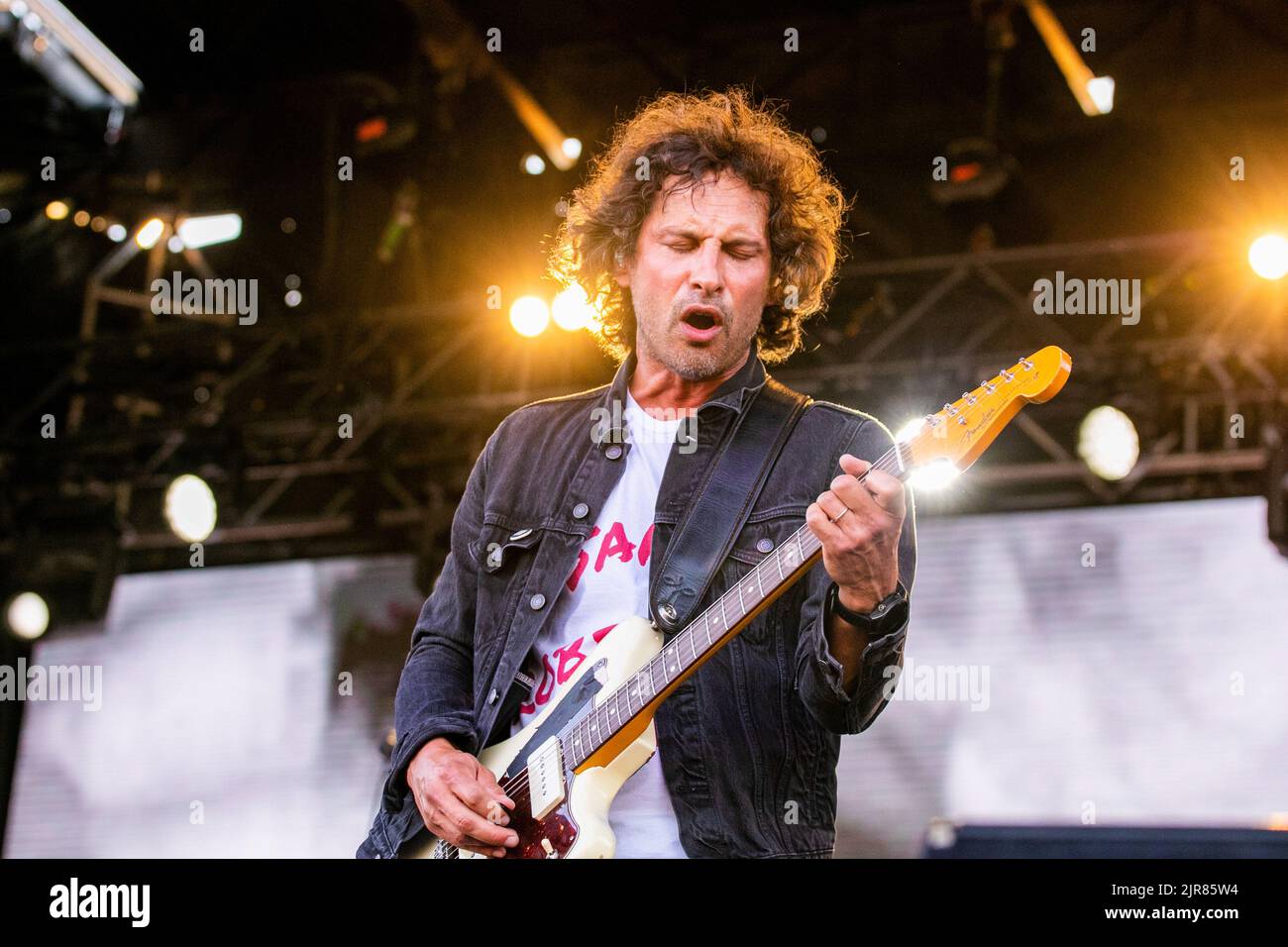 Edmonton, Canada. 21st Aug, 2022. Sam Roberts, lead singer of the Sam ...