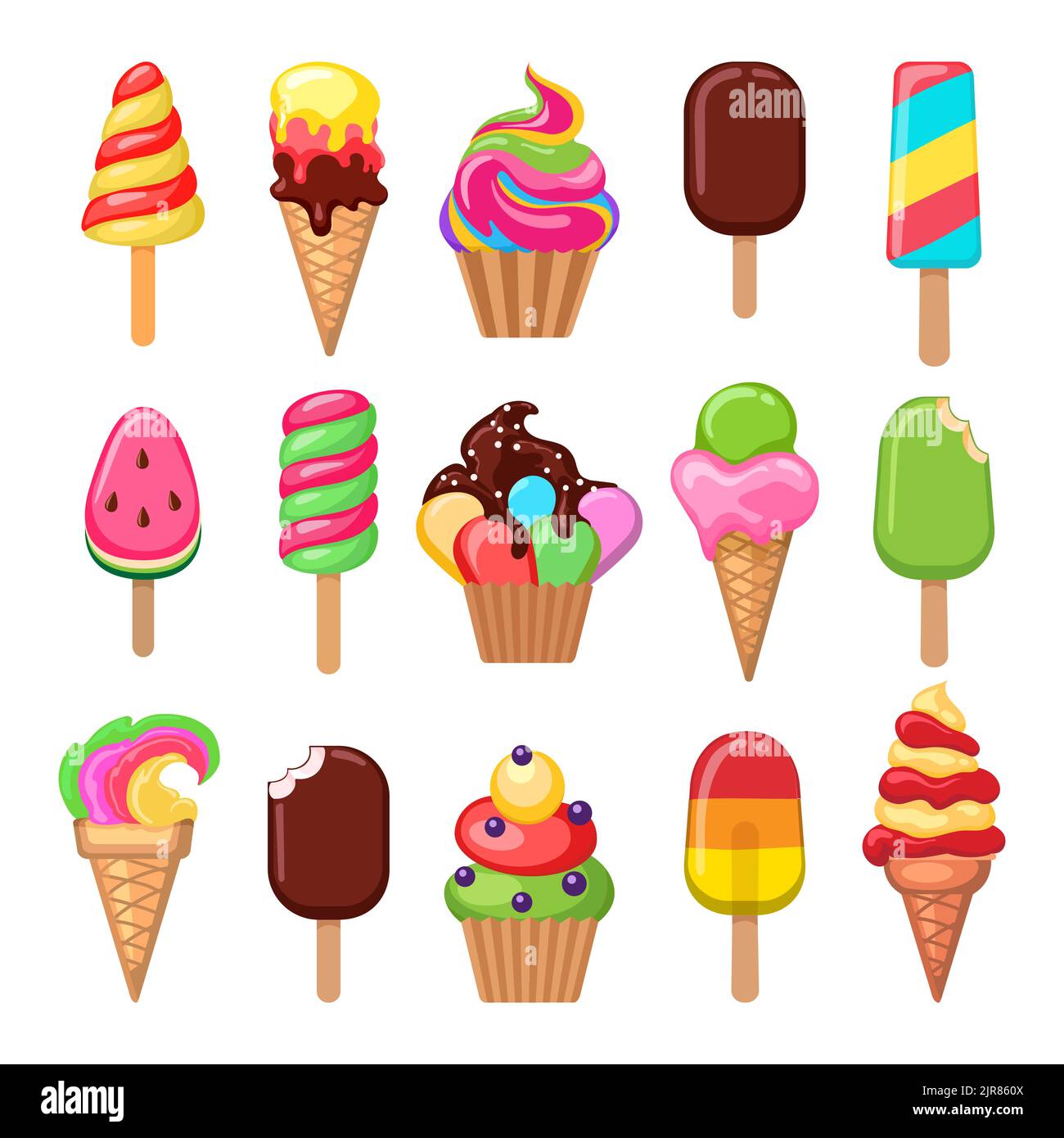 Cartoon icecream set Stock Vector Image & Art - Alamy
