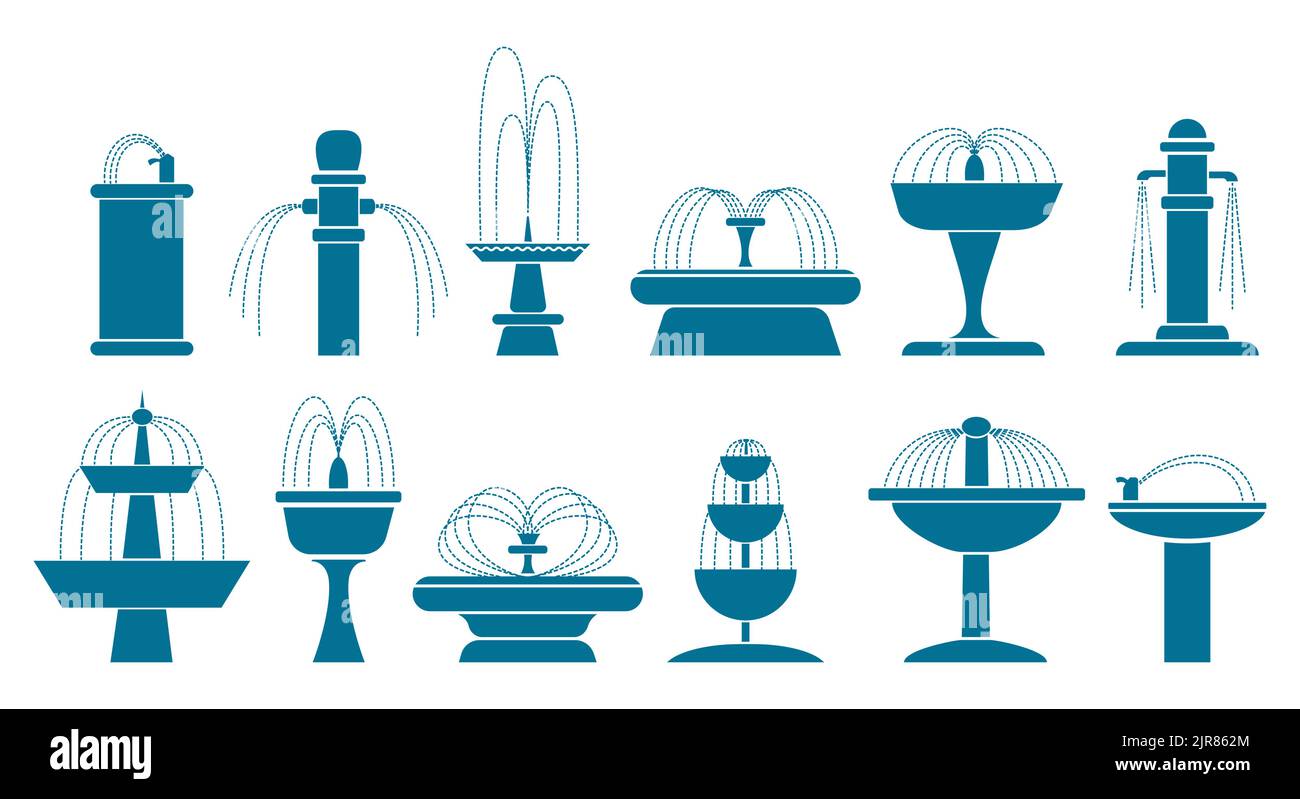 Fountain stream set icon Cut Out Stock Images & Pictures - Alamy