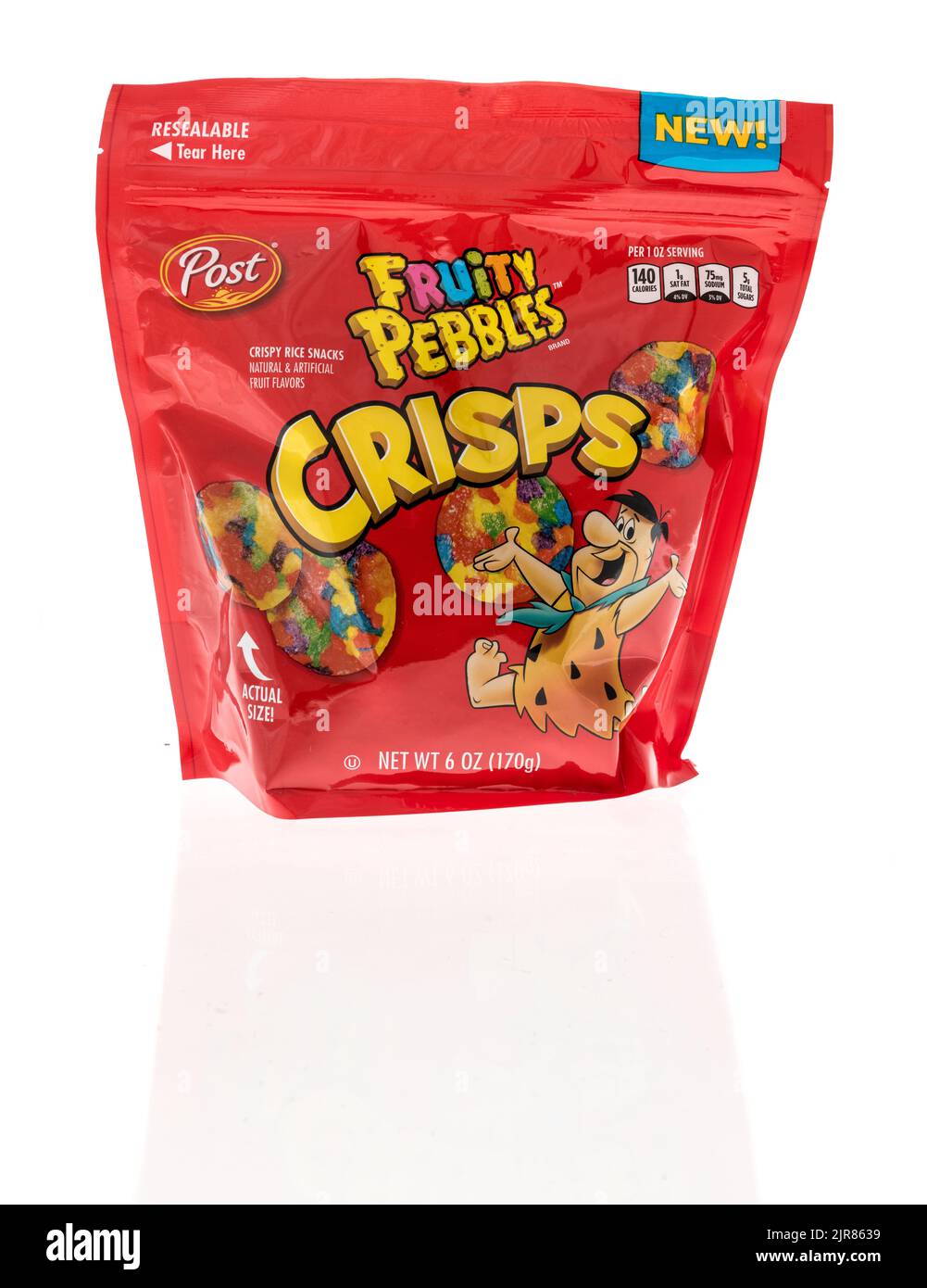 Winneconne, WI -1 May 2022: A package of Post fruity pebbles crisps ...