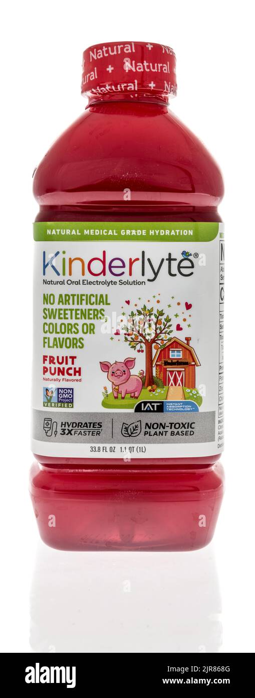 Winneconne, WI - 23 July 2022: A bottle of Kinderlyte natual medical ...
