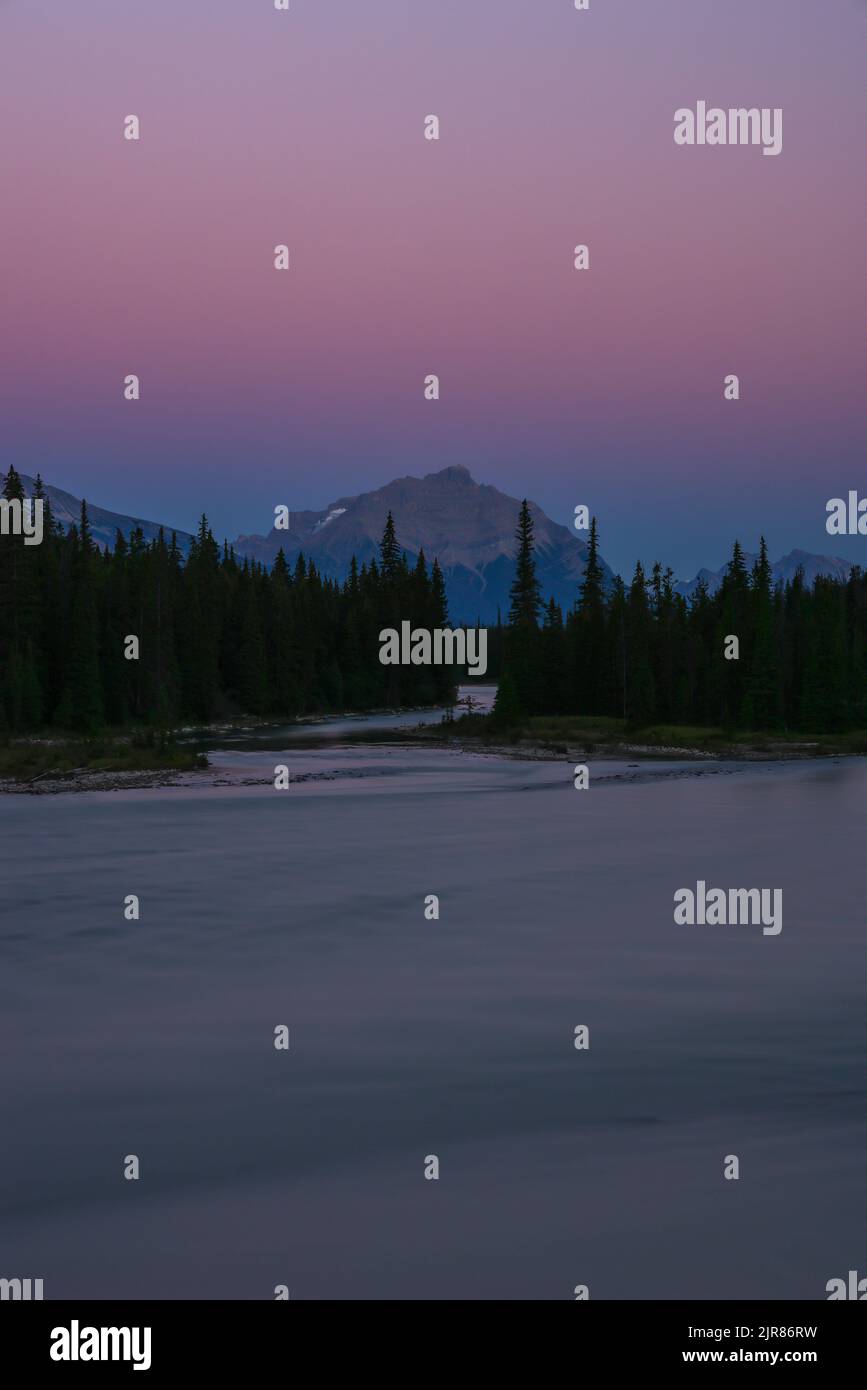 Sunset in the Jasper national park Stock Photo - Alamy