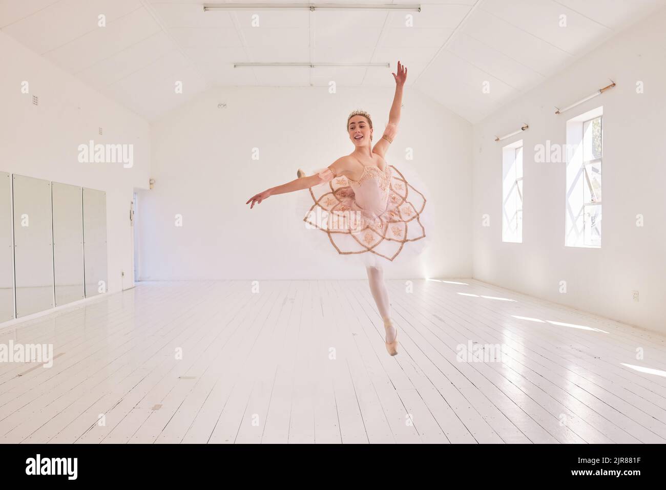 Ballet, passion and art performance with ballerina express freedom with ...