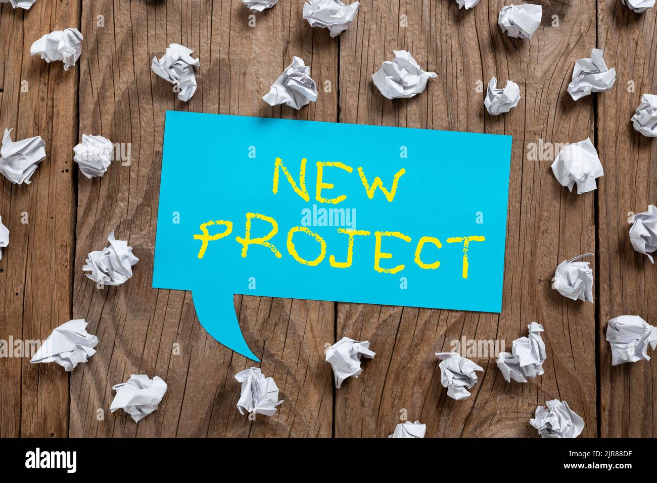 Hand writing sign New Project, Business approach individual enterprise ...