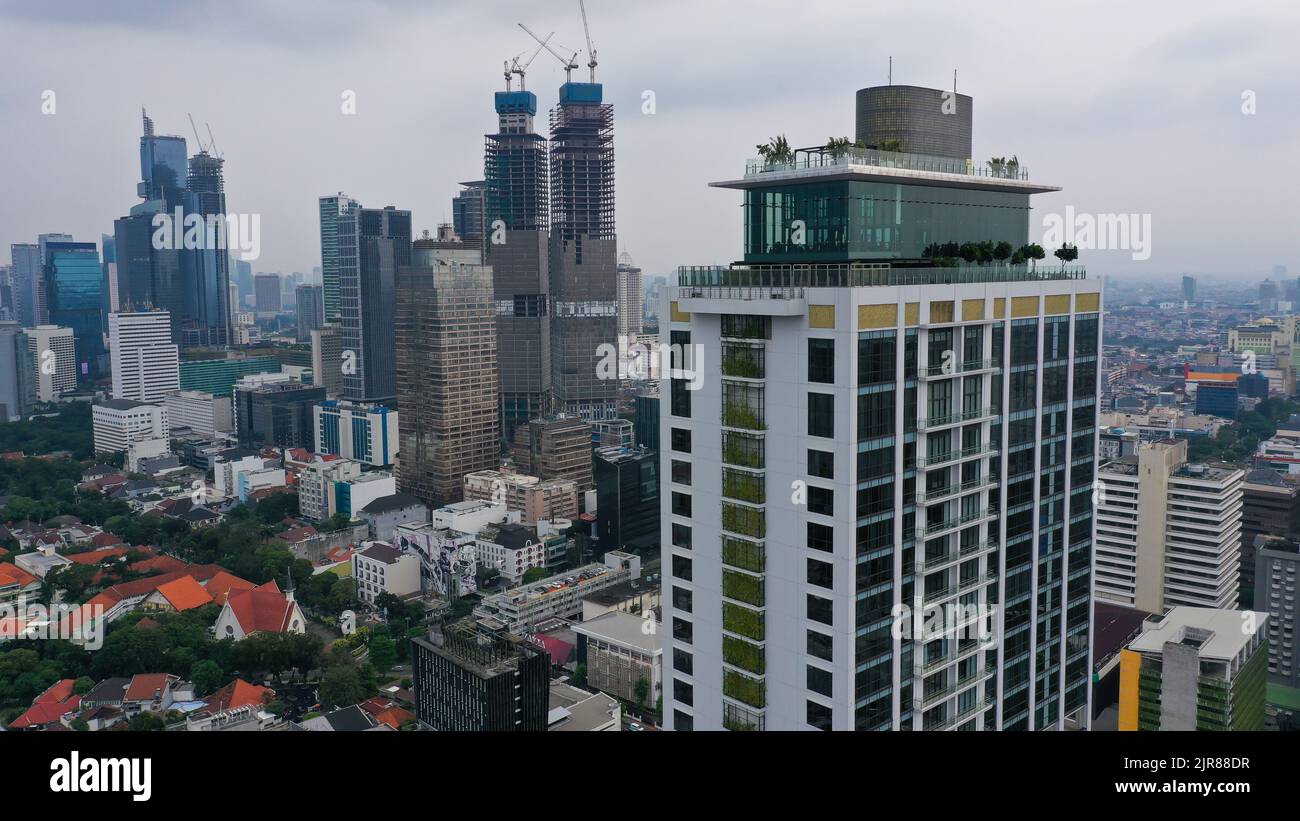 Aerial View of Jakarta Downtown Skyline with High-Rise Buildings With ...