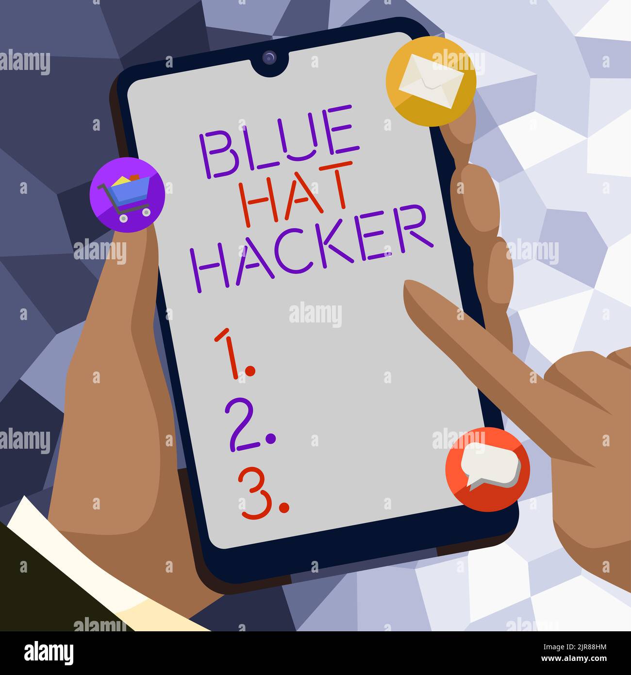 Text caption presenting Blue Hat Hacker. Word for Person consulting ...