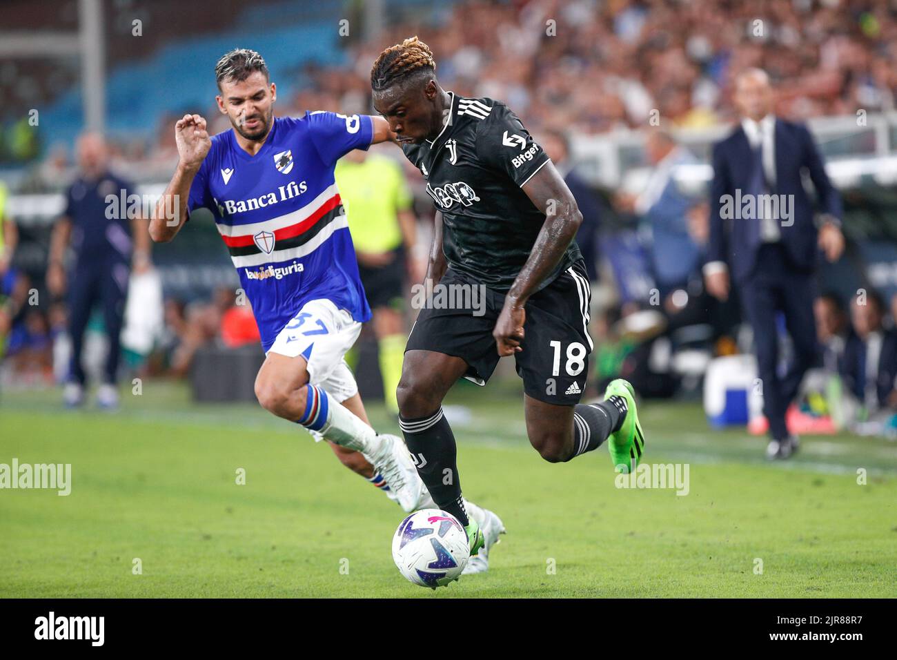 Genova, Italy. 22nd Aug, 2022. Italy, Genova, aug 22 2022: Moise Kean ...
