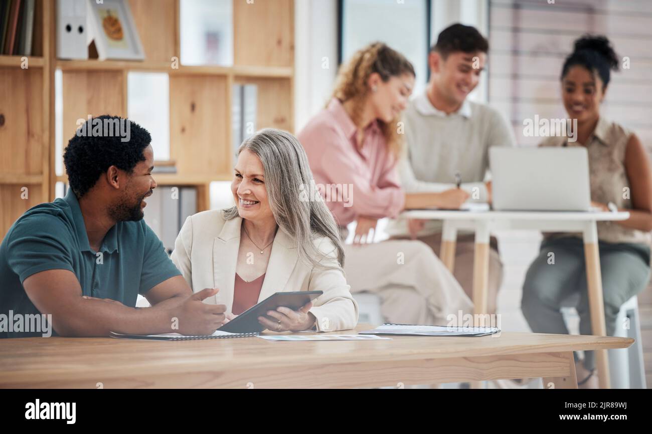 Digital marketing, planning and discussing strategy while diverse ...