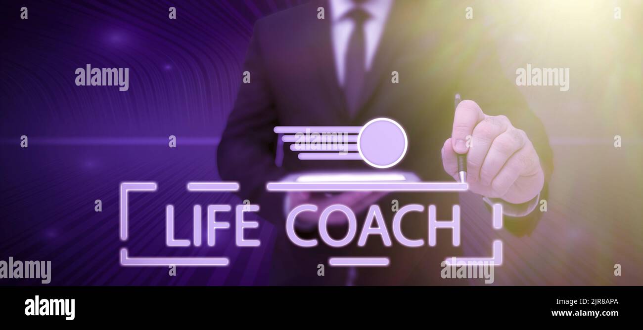 Hand writing sign Life Coach. Business idea A person who advices ...