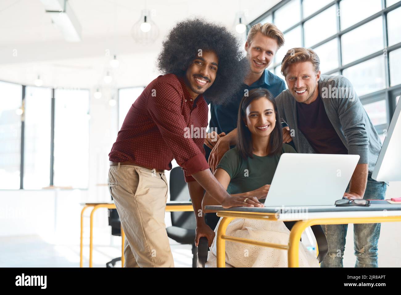 Were ready to get to work. Portrait of a team of happy designers ...