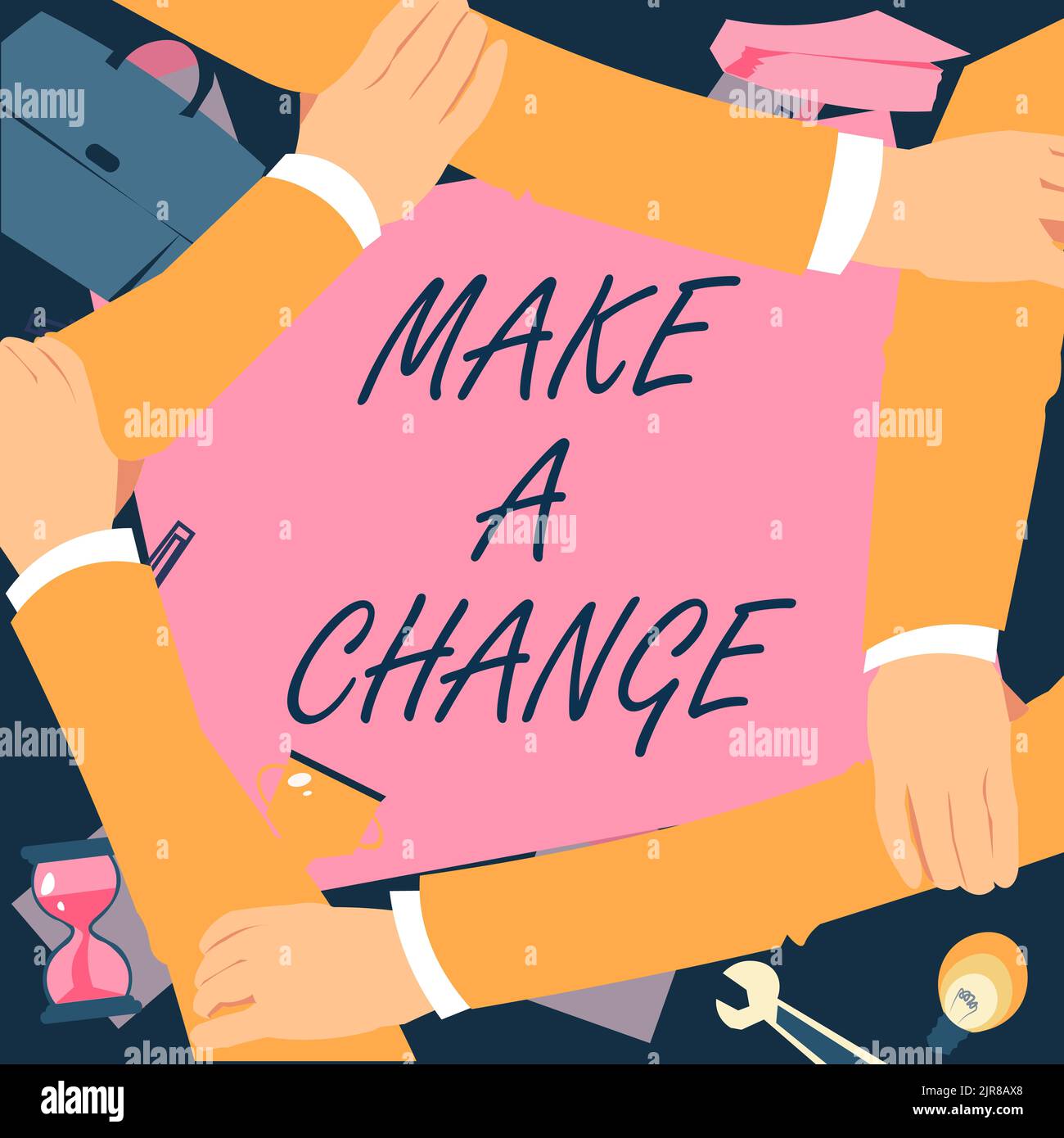 Text sign showing Make A Change. Concept meaning Try new thing Evolve ...