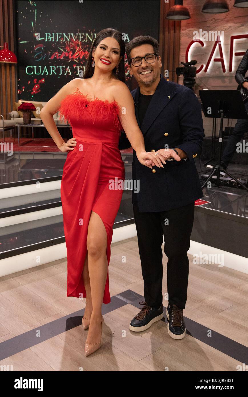 MIAMI, FL-AUG 22: Ana Patricia Gamez and Rafael Araneda are seen during ...