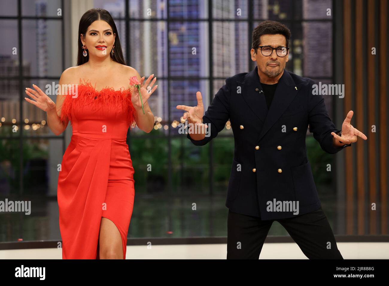 MIAMI, FL-AUG 22: Ana Patricia Gamez and Rafael Aeaneda are seen during ...