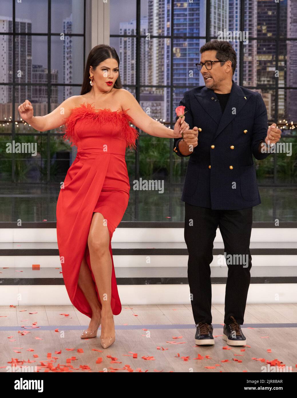 MIAMI, FL-AUG 22: Ana Patricia Gamez and Rafael Araneda are seen during ...