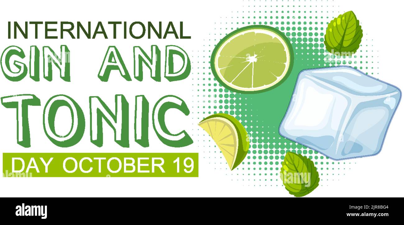 International gin and tonic day logo design illustration Stock Vector ...