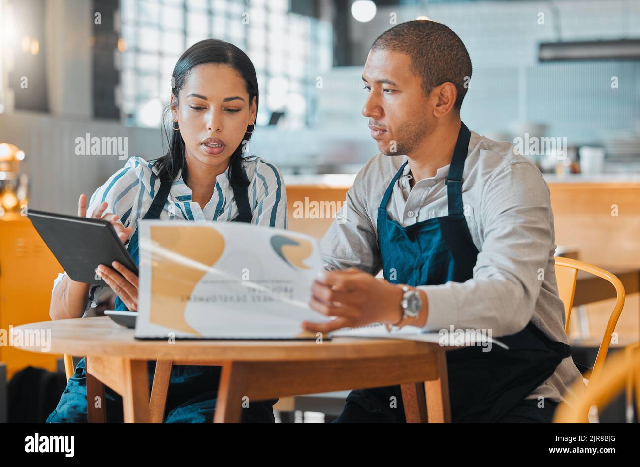 Partnership of cafe barista, entrepreneur and small business owners ...