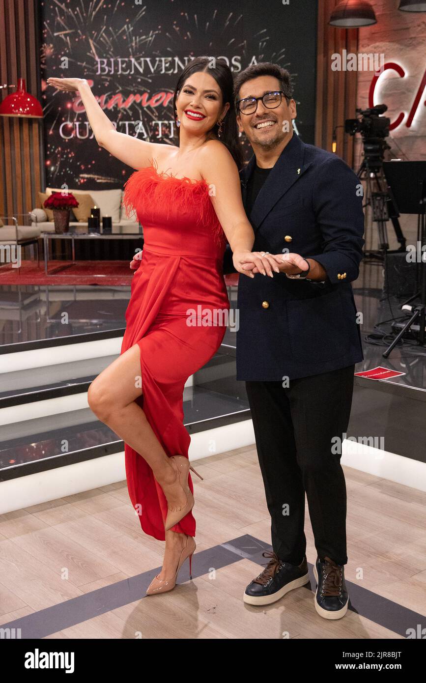 MIAMI, FL-AUG 22: Ana Patricia Gamez and Rafael Araneda are seen during ...