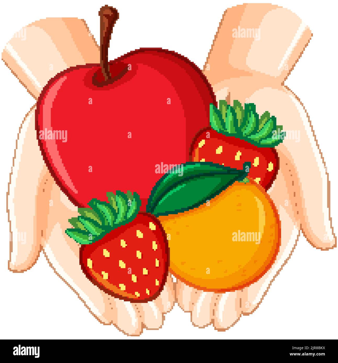 Hands and fruits Stock Vector Images - Alamy