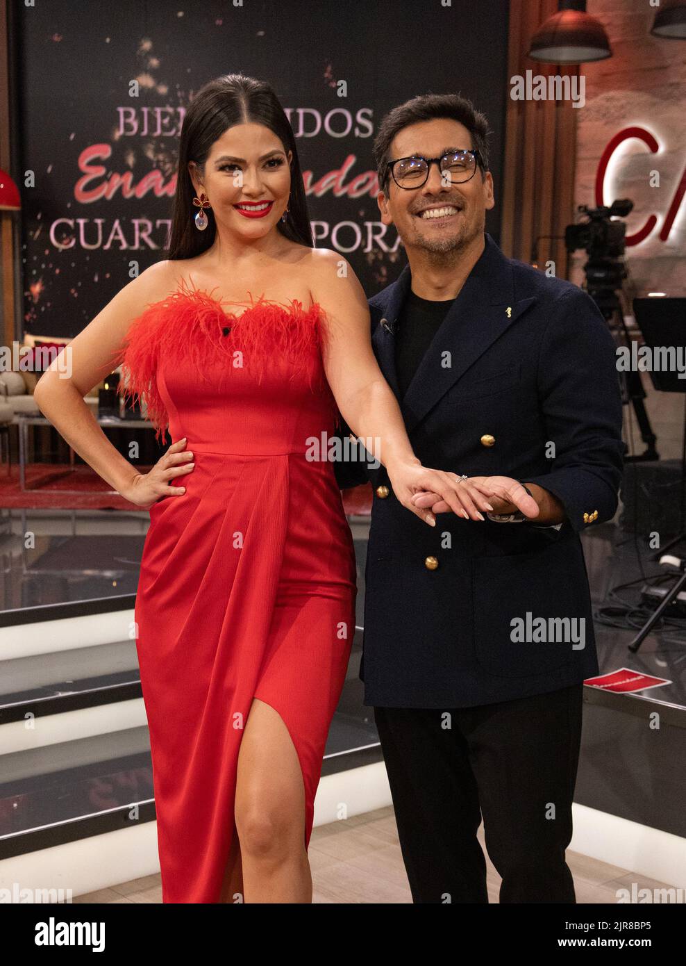 MIAMI, FL-AUG 22: Ana Patricia Gamez and Rafael Araneda are seen during ...