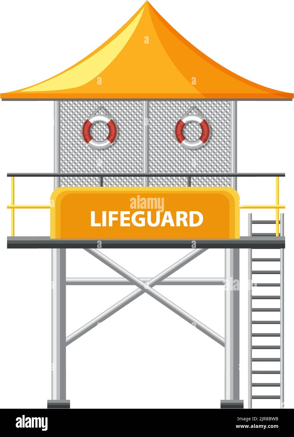 Beach lifeguard tower isolated illustration Stock Vector Image & Art ...