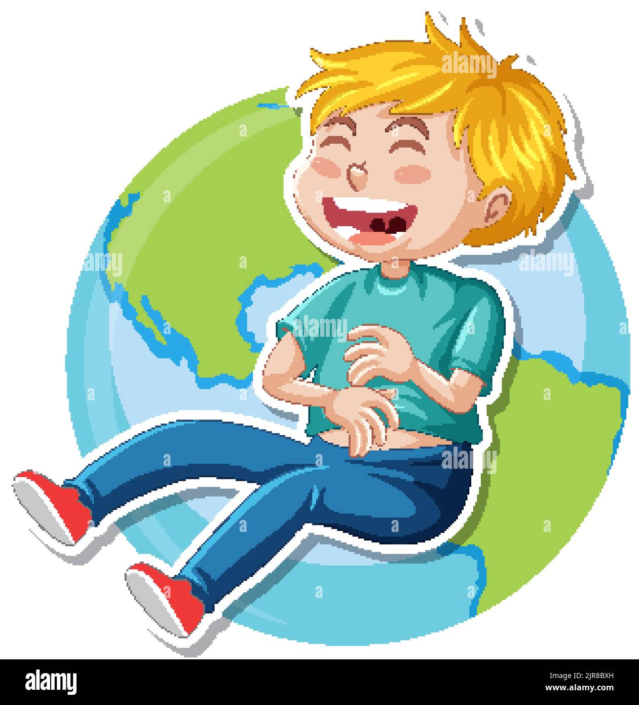 A boy laughing cartoon character illustration Stock Vector Image & Art ...