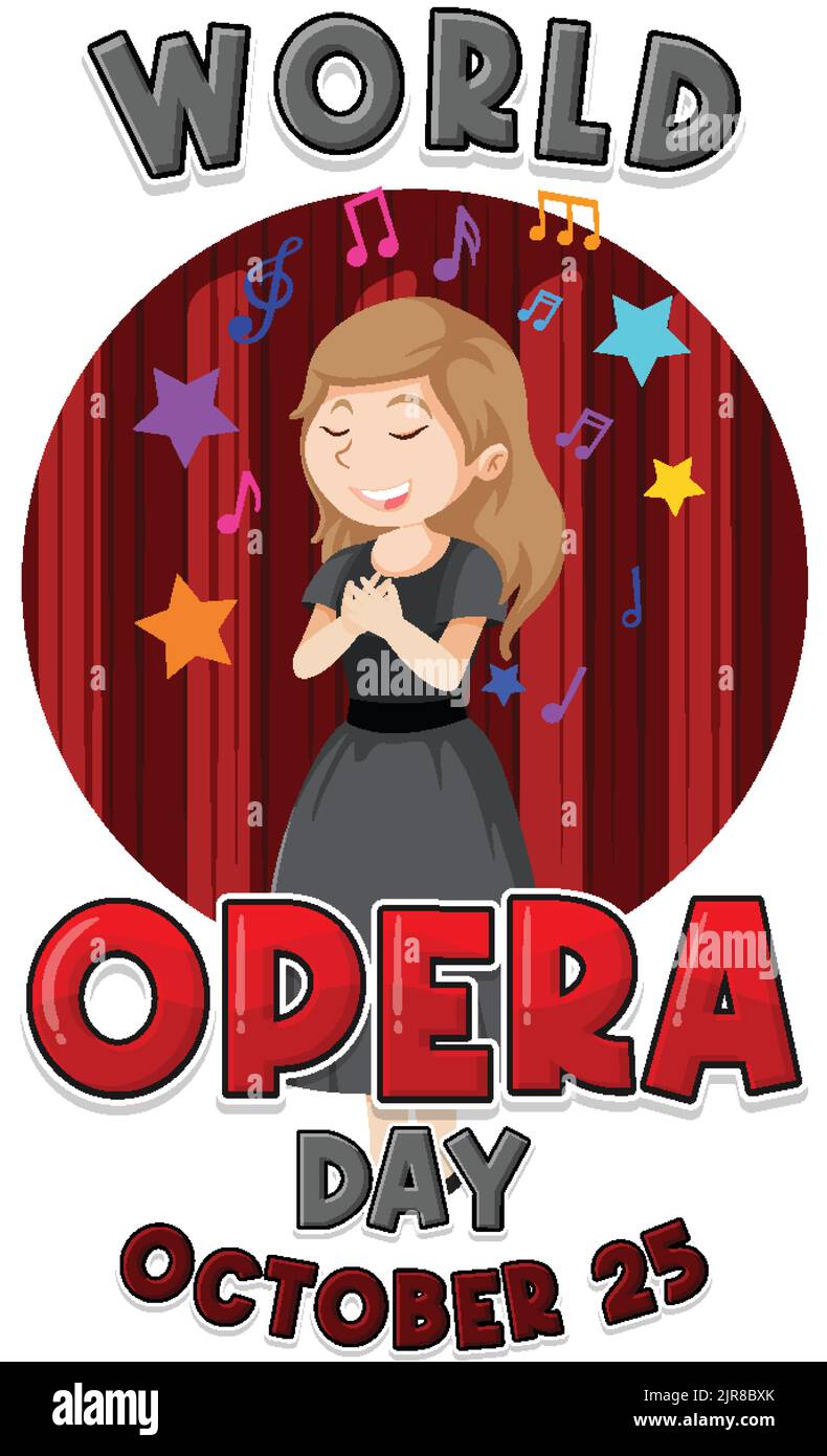 World Opera Day Banner Concept Vector illustration Stock Vector Image ...