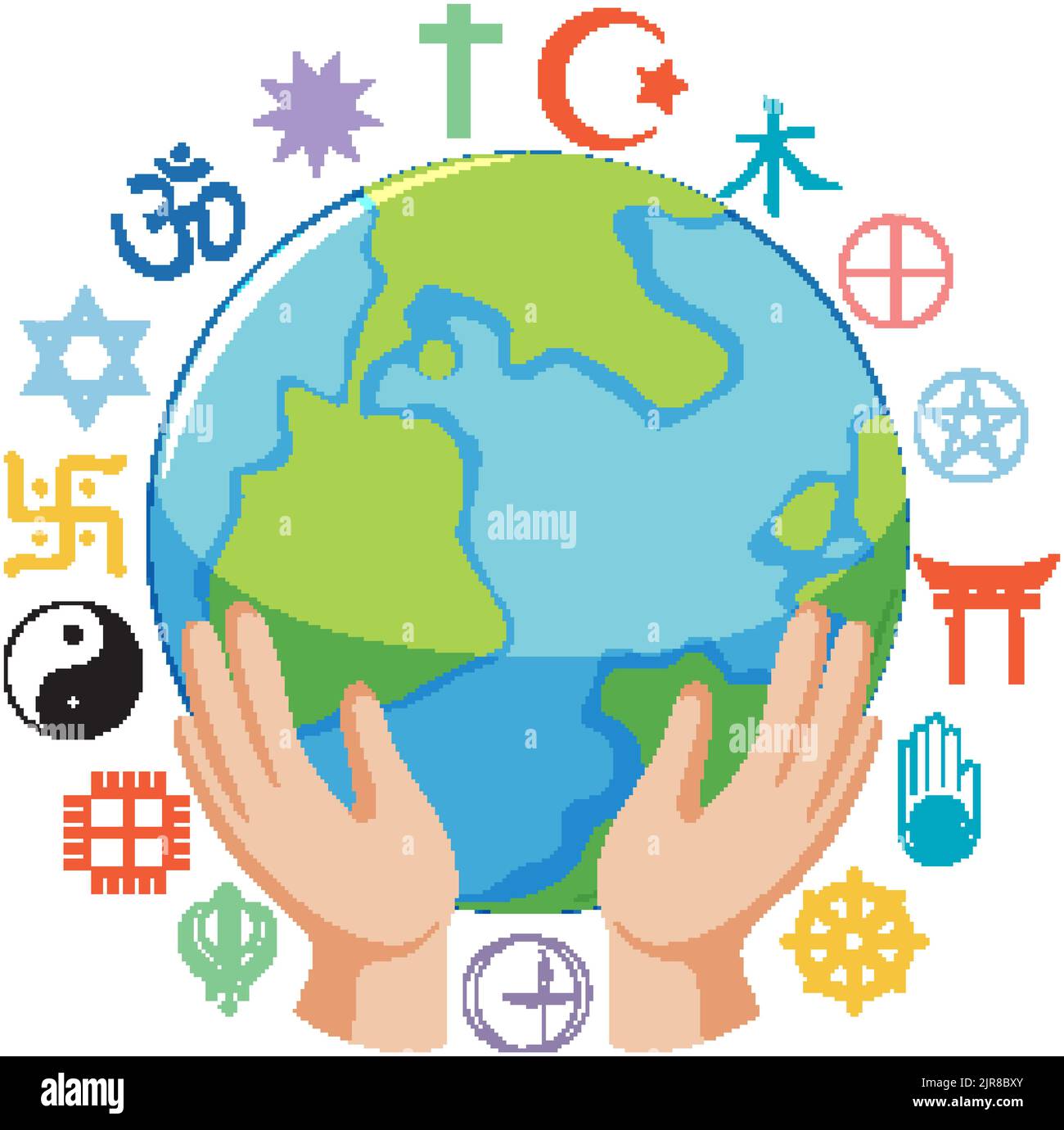 World religion symbols concept illustration Stock Vector Image & Art ...