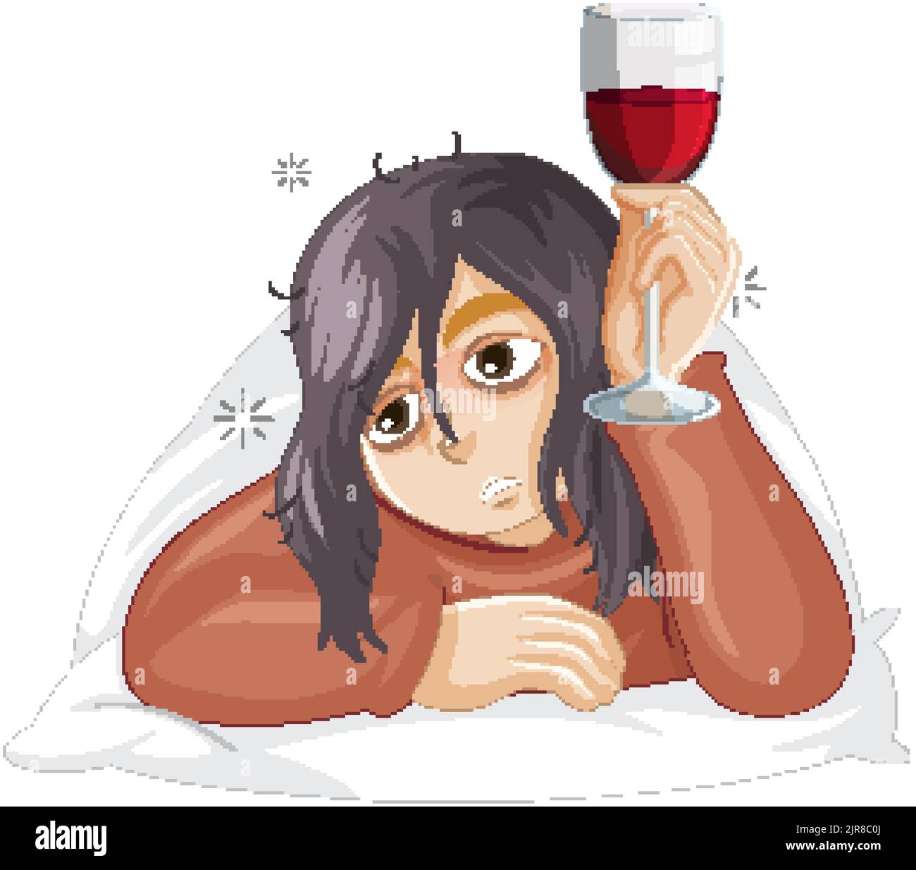 Alcoholic woman cartoon character illustration Stock Vector Image & Art ...