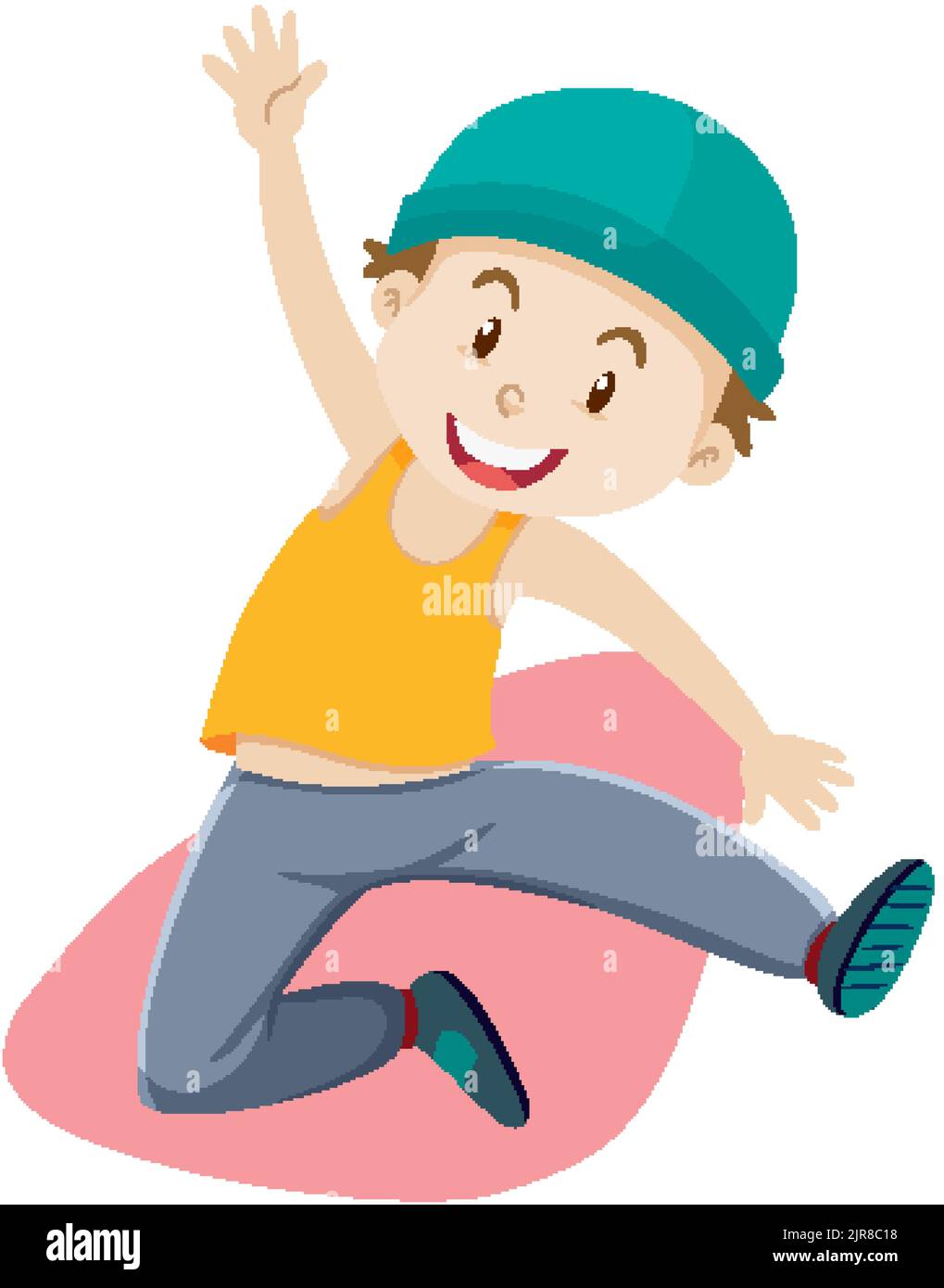 Active boy simple cartoon character illustration Stock Vector Image ...