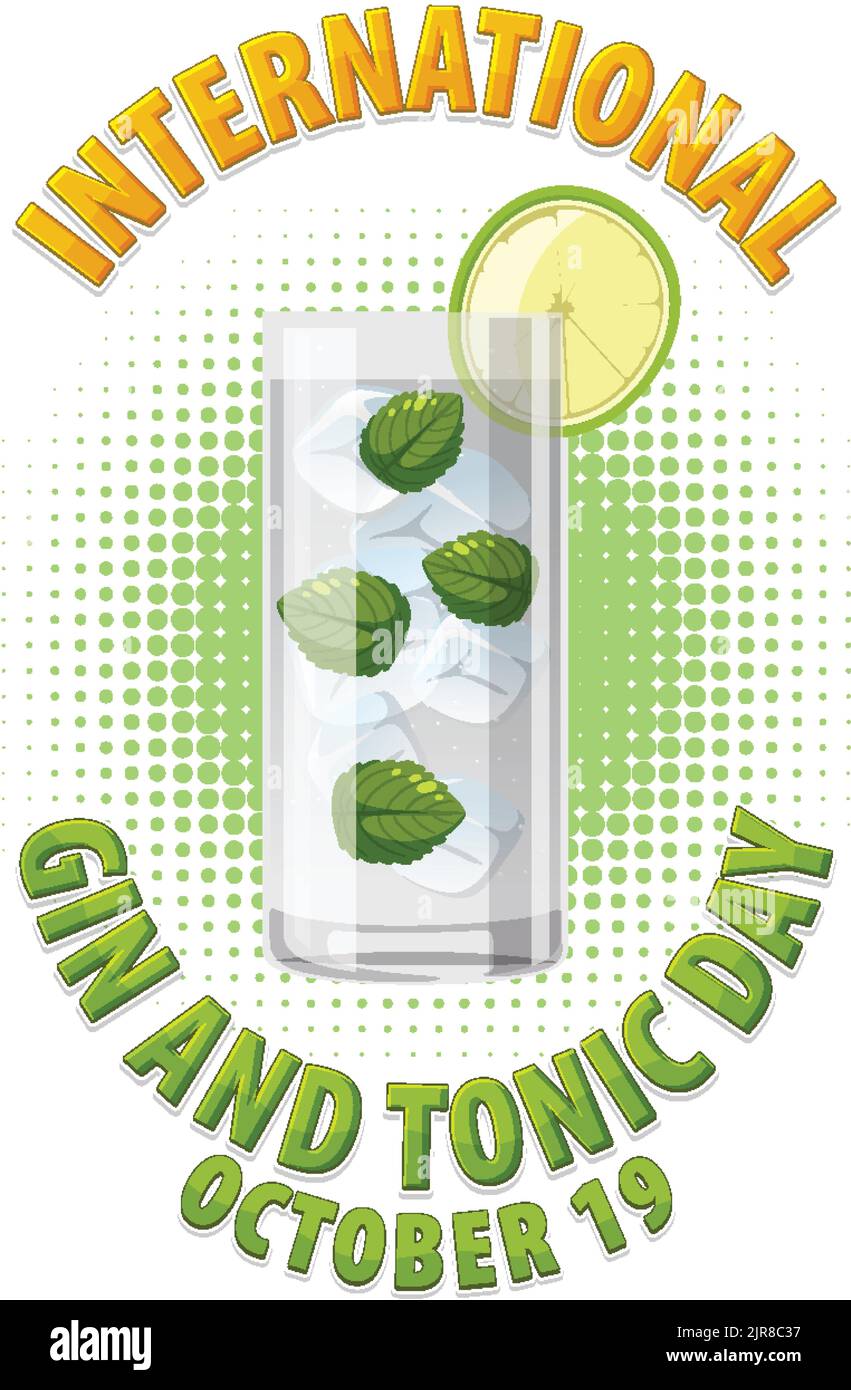 International Gin And Tonic Day Banner Design illustration Stock Vector ...