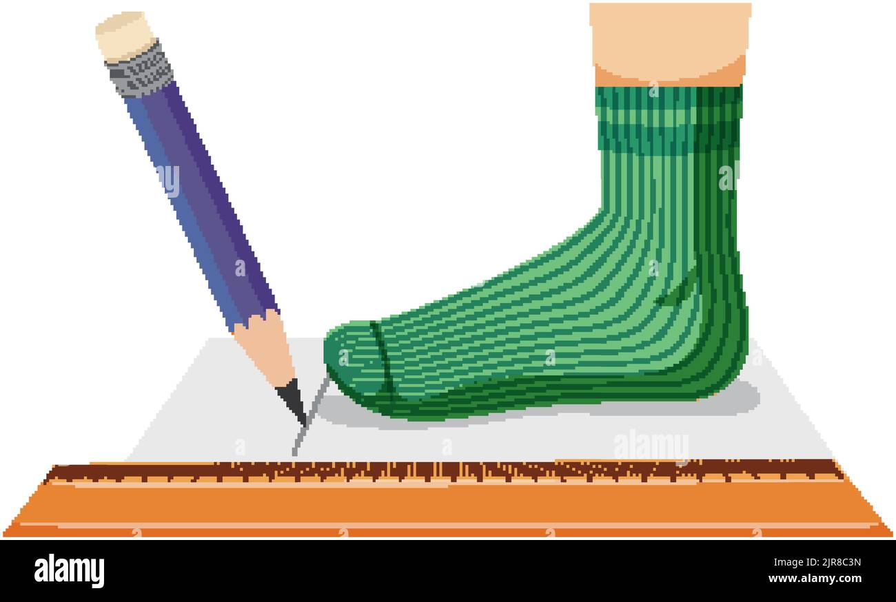 Measuring foot size vector illustration Stock Vector Image & Art - Alamy