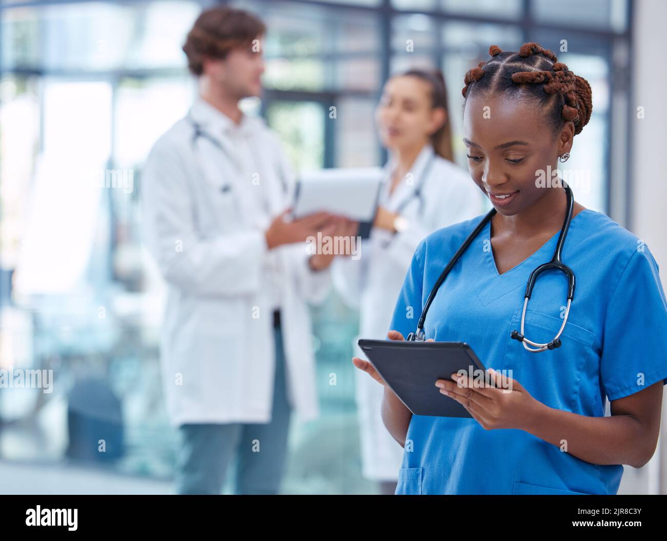 Doctor nurse standing patient hi-res stock photography and images - Alamy