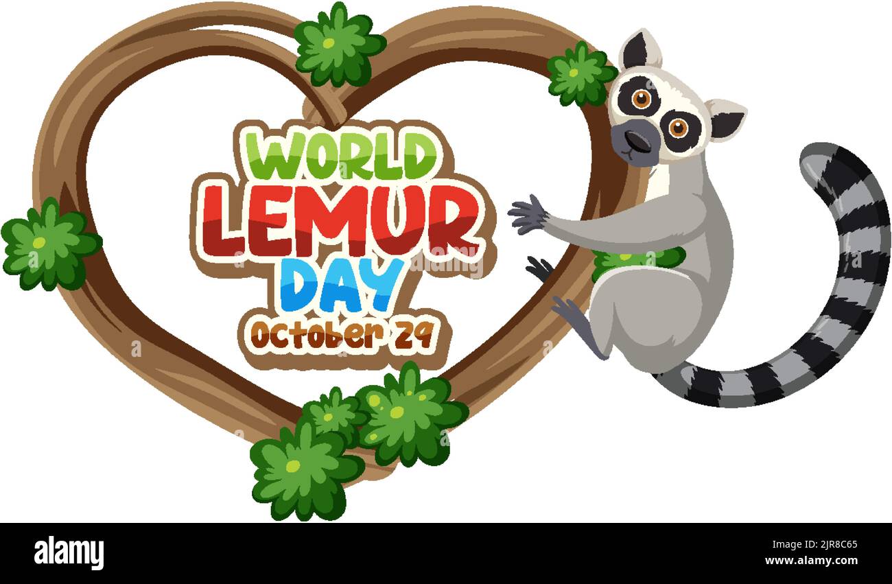 World Lemur Day Poster Design illustration Stock Vector Image & Art - Alamy