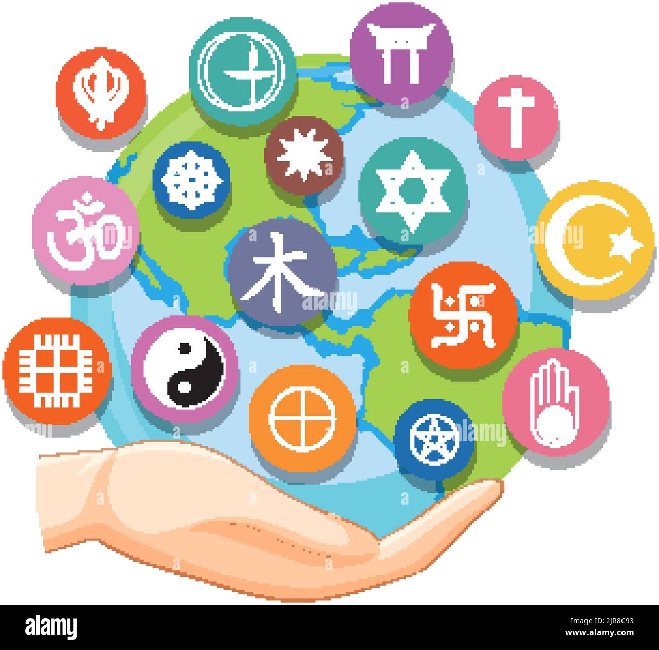 World religion symbols concept illustration Stock Vector Image & Art ...
