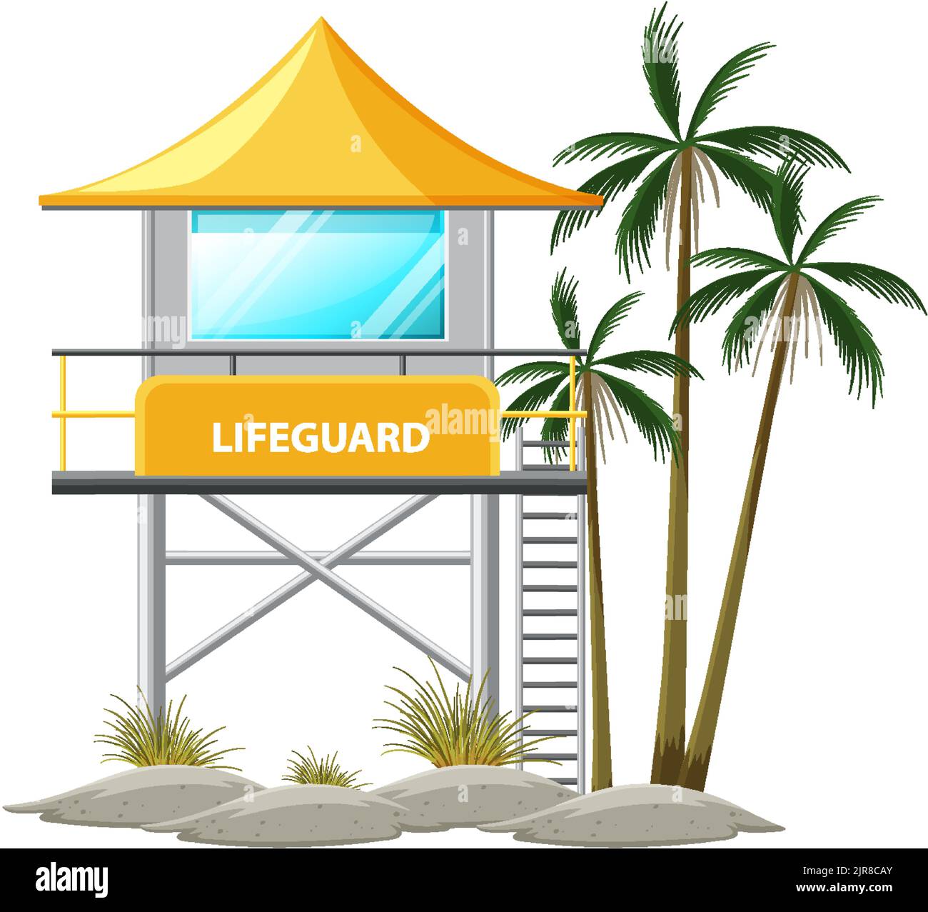 Lifeguard Tower Cartoon Style illustration Stock Vector Image & Art - Alamy