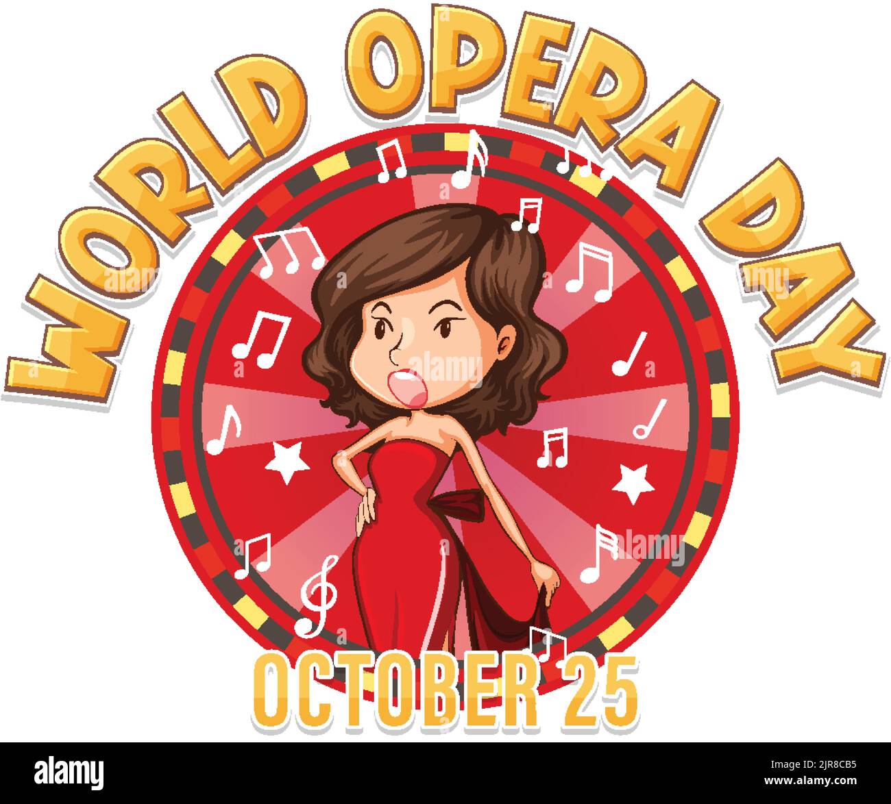 World Opera Day Banner Concept Vector illustration Stock Vector Image ...