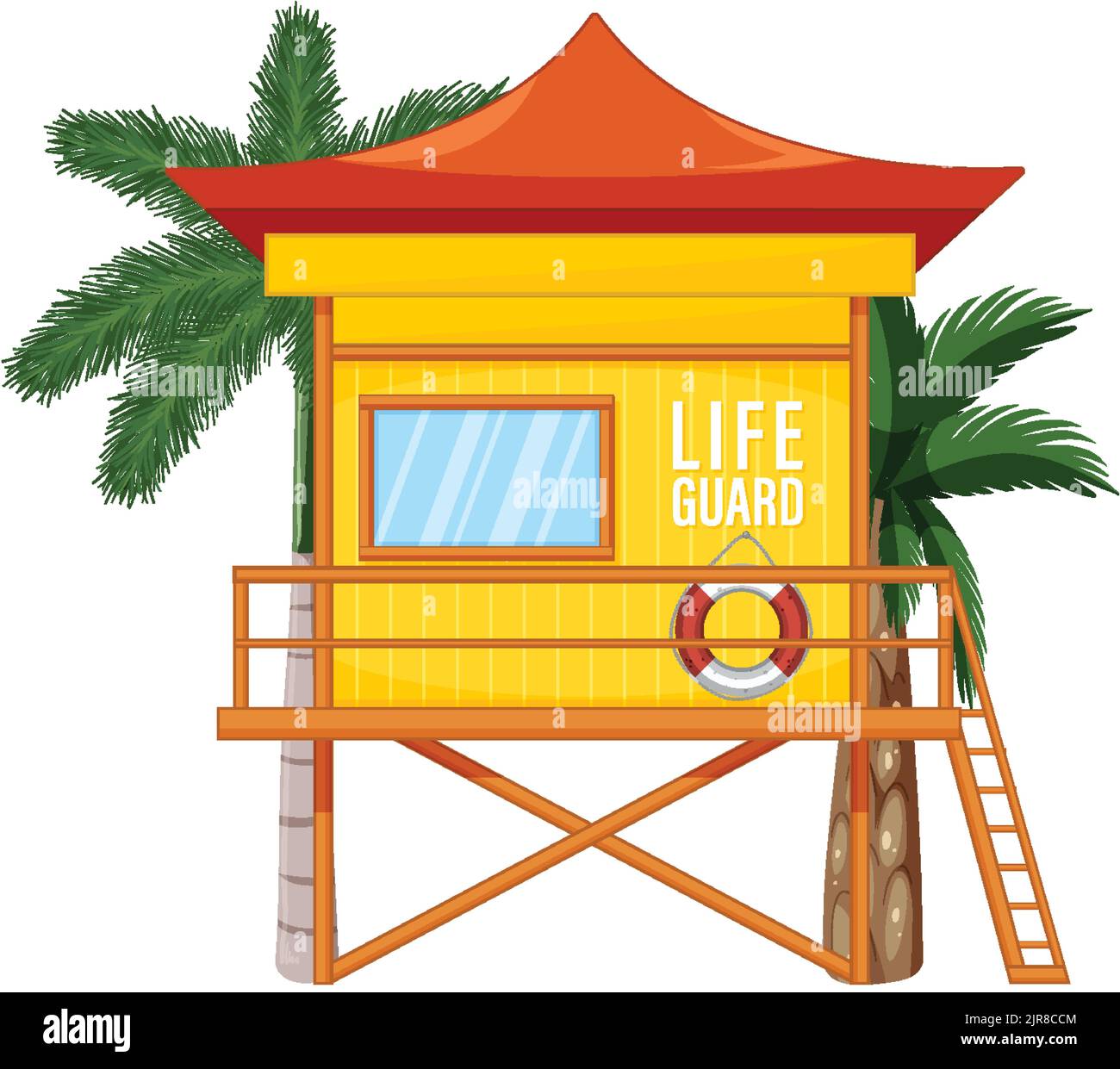 Beach lifeguard tower isolated illustration Stock Vector Image & Art ...
