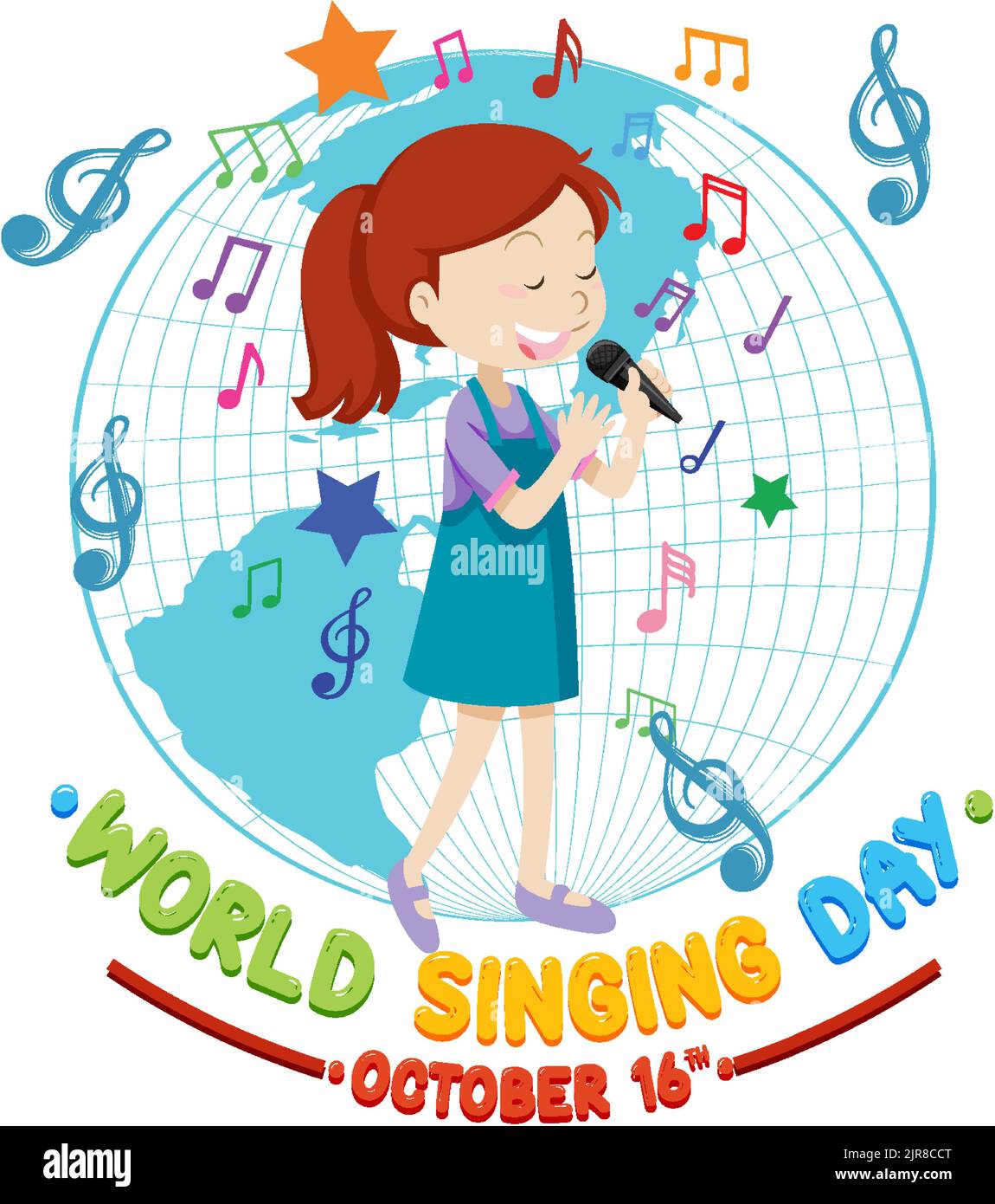 World Singing Day Poster Design illustration Stock Vector Image & Art ...