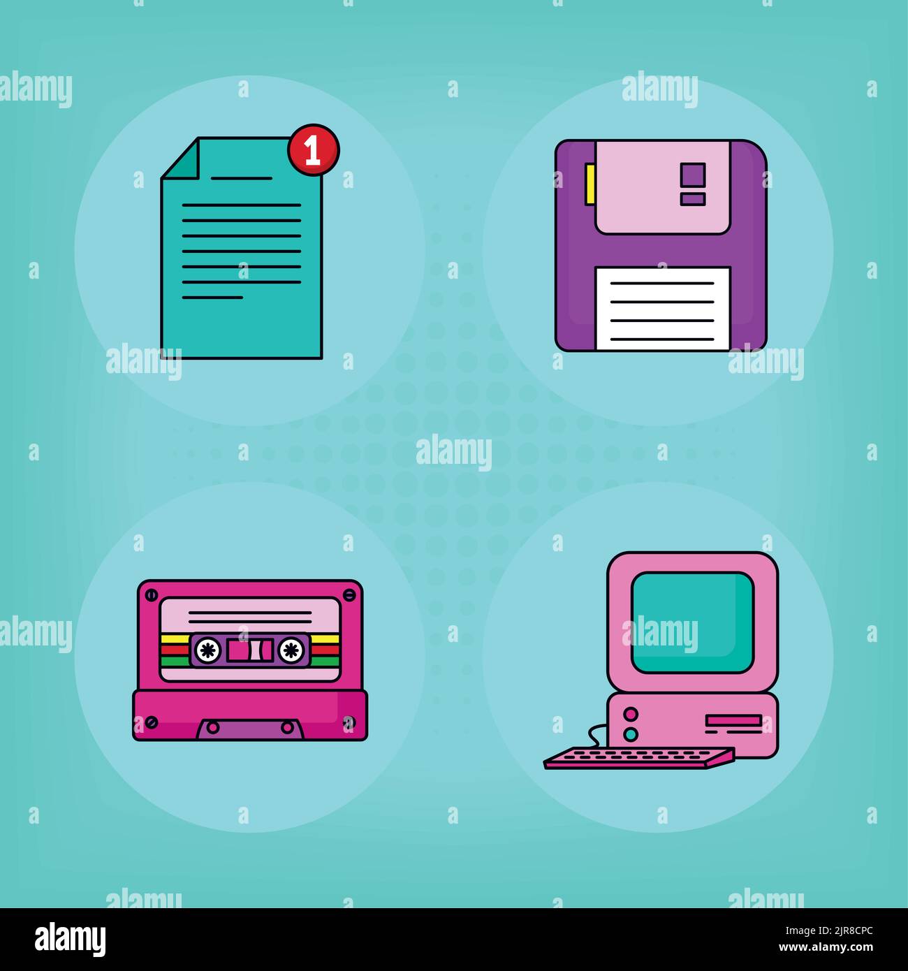 retro futuristic technology Stock Vector Image & Art - Alamy