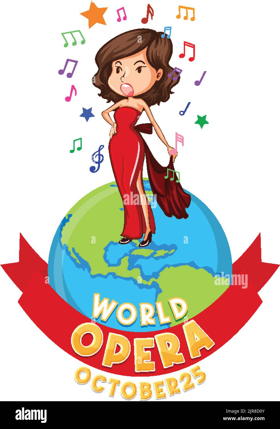 World Opera Day Banner Concept Vector illustration Stock Vector Image ...