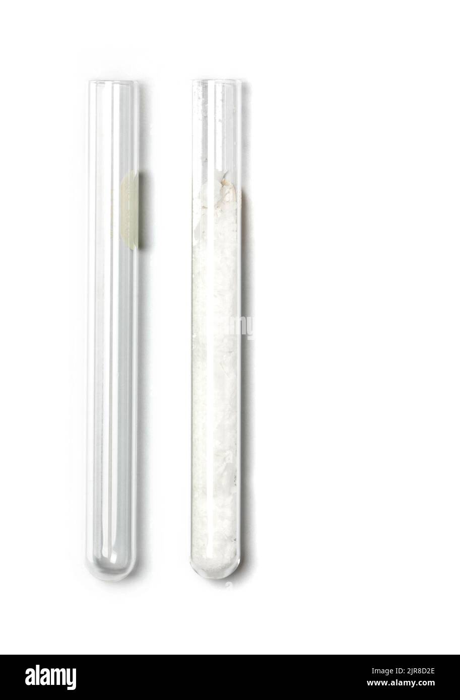 Closeup chemical ingredient on white laboratory table. Cetyl Esters Wax ...