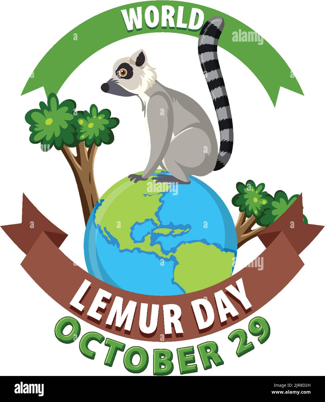 World Lemur Day Poster Design illustration Stock Vector Image & Art - Alamy