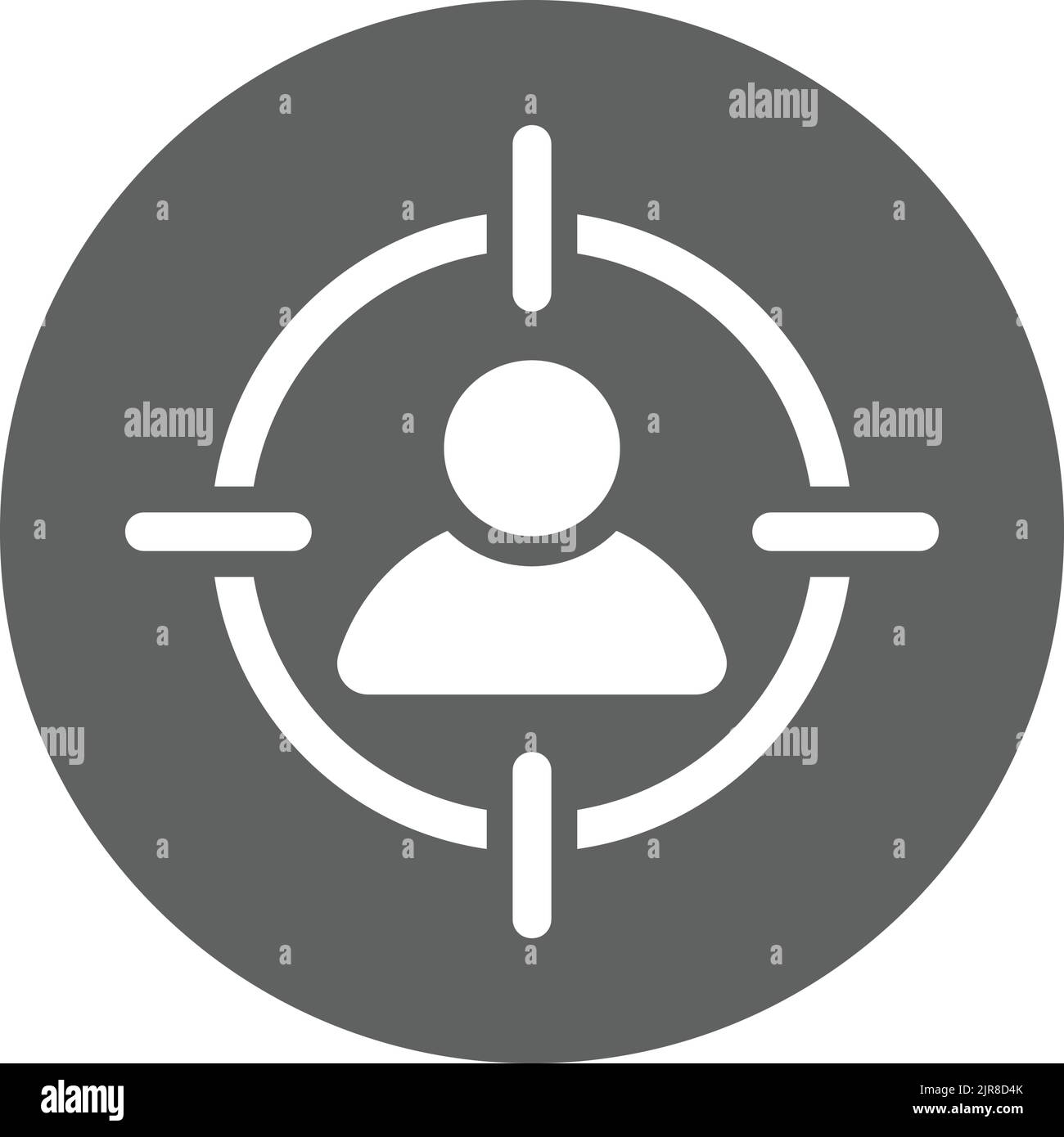 Customer, target, user, man icon is isolated on white background. Use ...