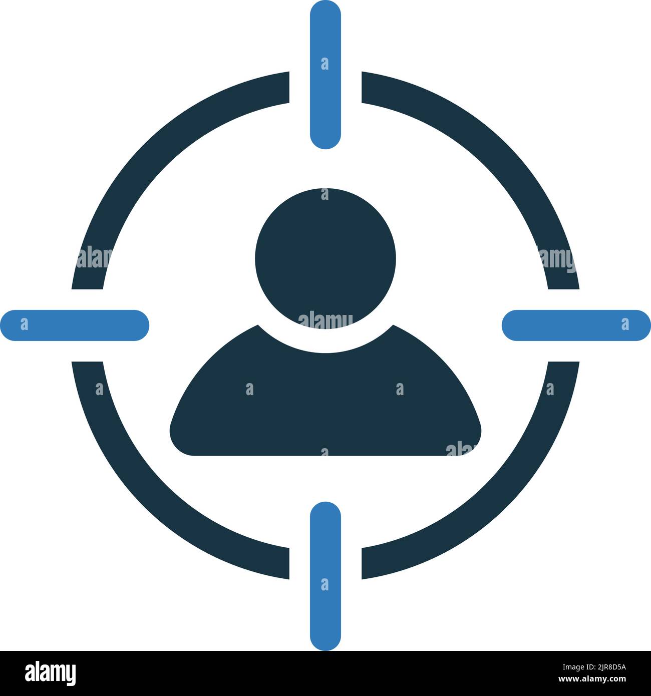 Customer, target, user, man icon is isolated on white background. Use ...