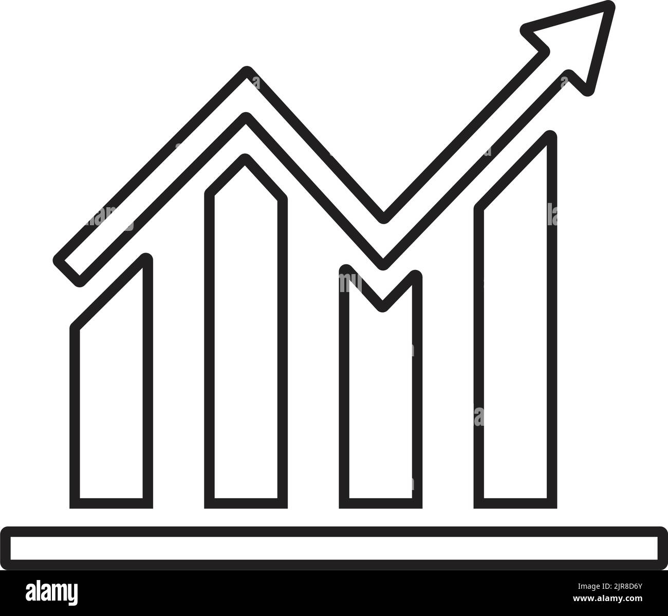 Diagram, dowm, graph icon is isolated on white background. Use for ...