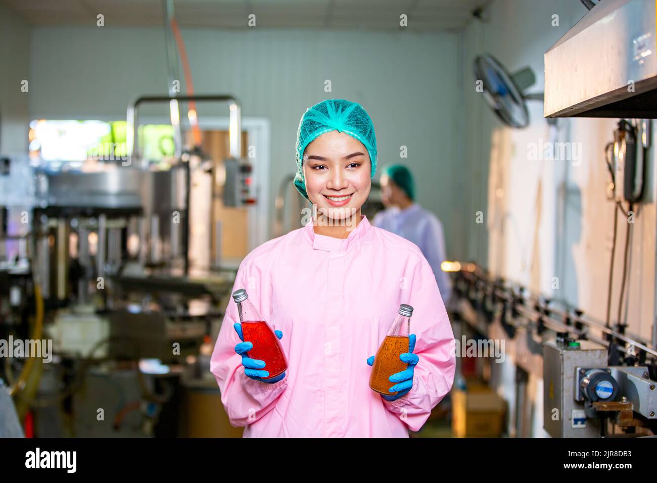 Asian worker labor working in food and beverage for drink industry ...
