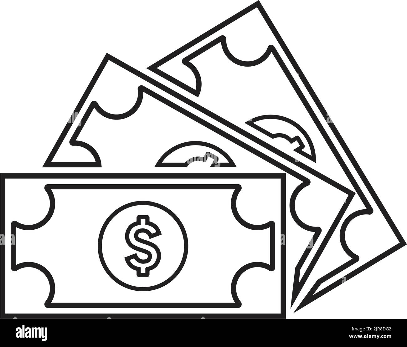 Dollar, money, cash icon is isolated on white background. Use for ...