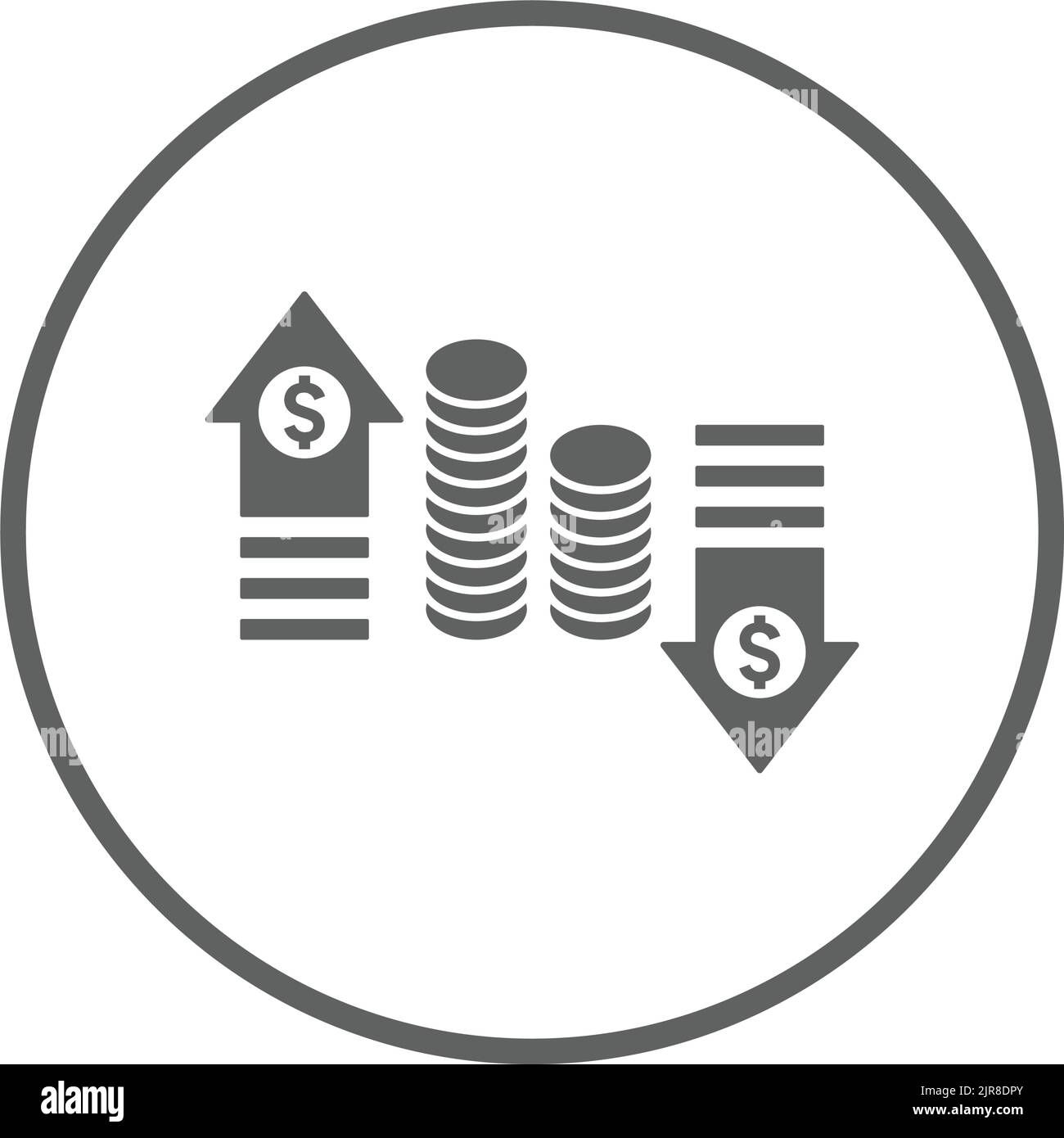 Dollar, money, finance icon is isolated on white background. Use for ...